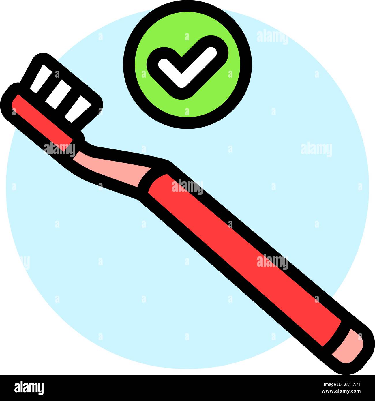 using soft bristled toothbrush color icon vector illustration Stock ...