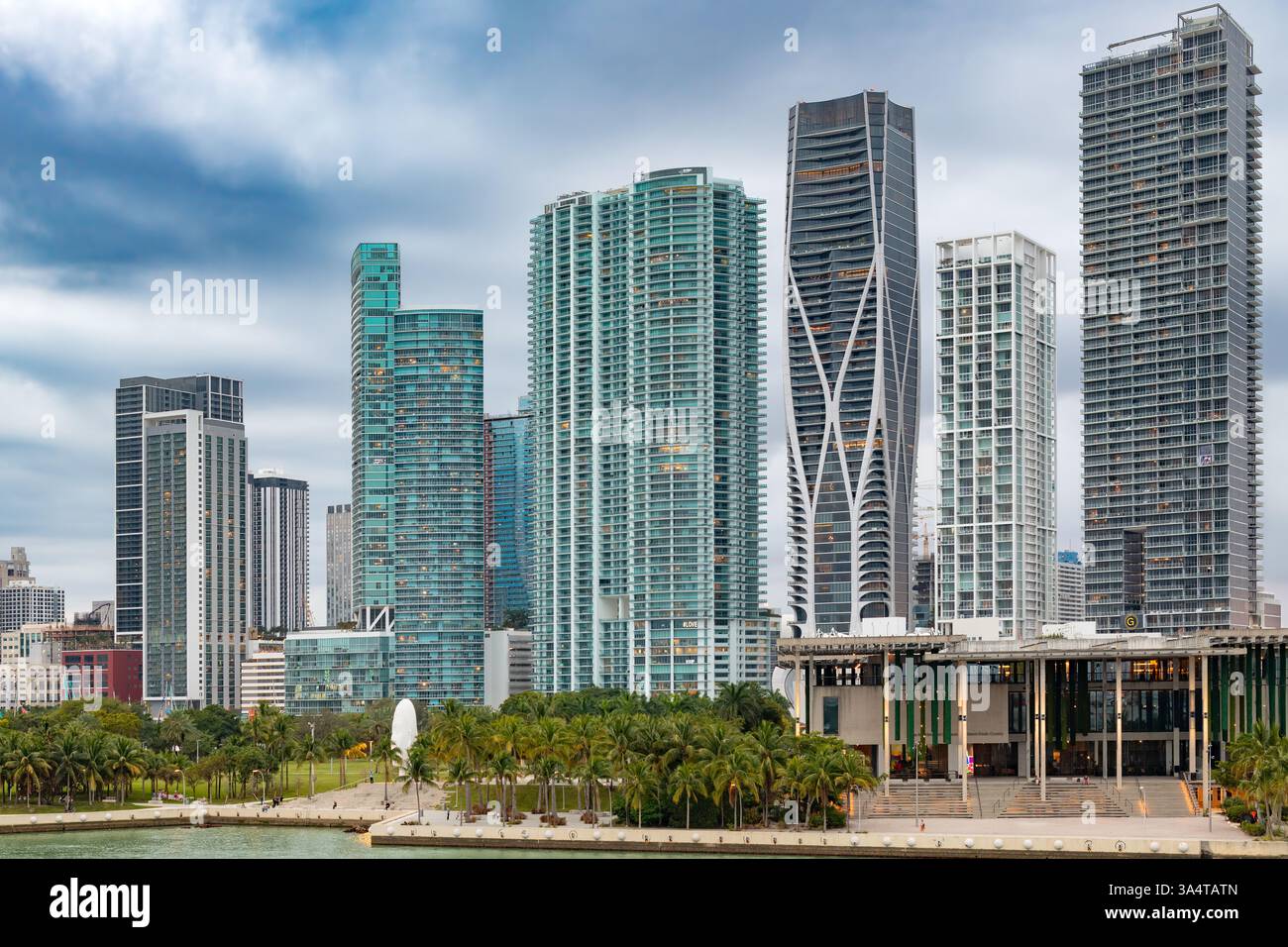 Miami, Florida, United States: Modern skyscrapers and Maurice A. Ferre ...