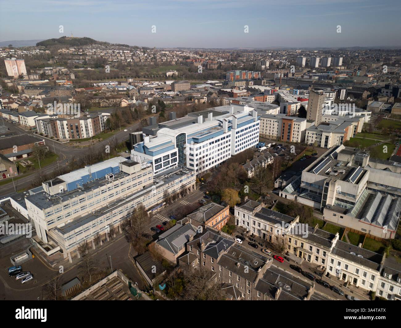 Dundee, Scotland, UK. 19th March 2025. Aerial views of campus of Dundee ...