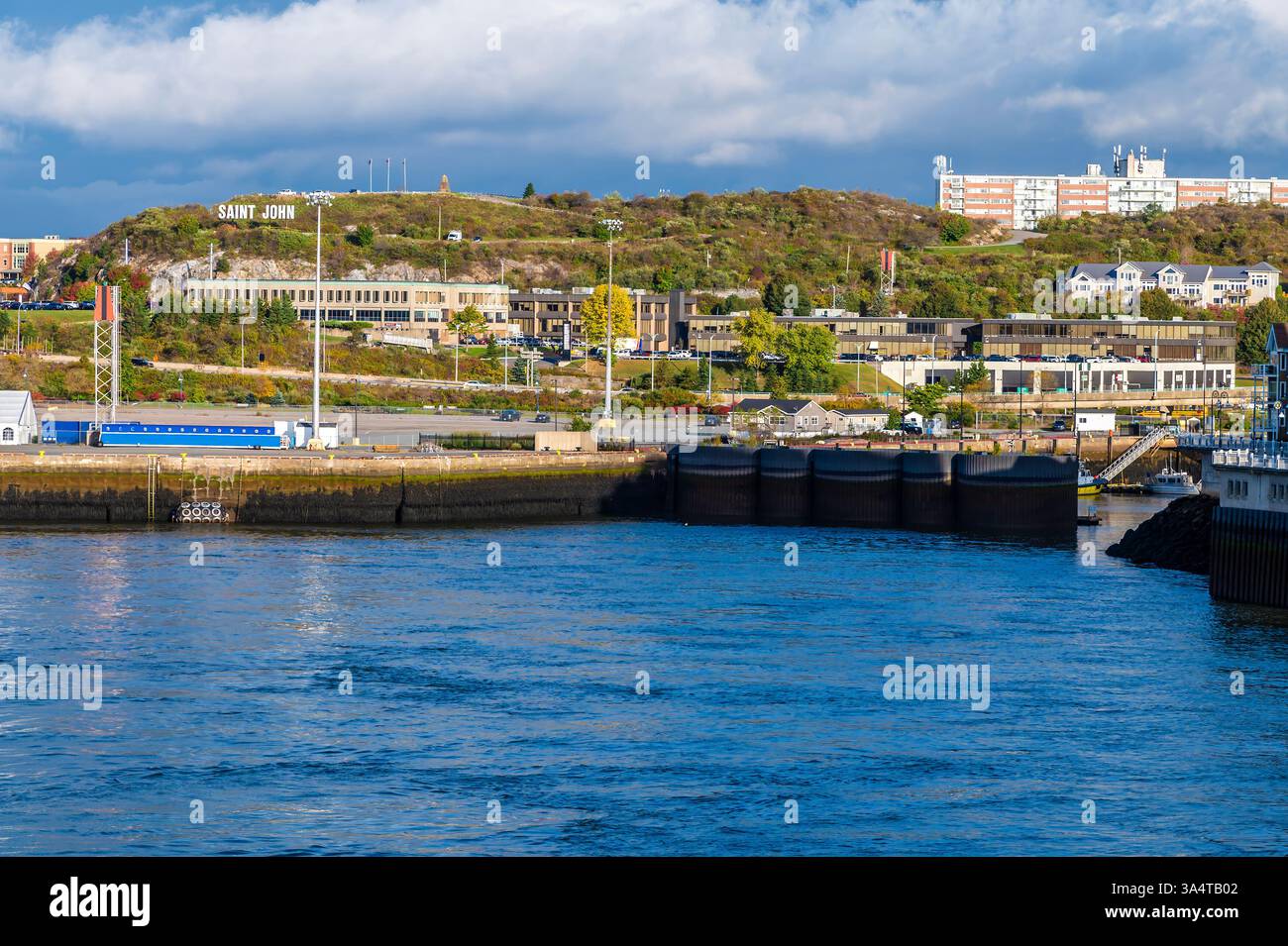 A view of the shoreline in Saint John, New Brunswick in the fall Stock ...