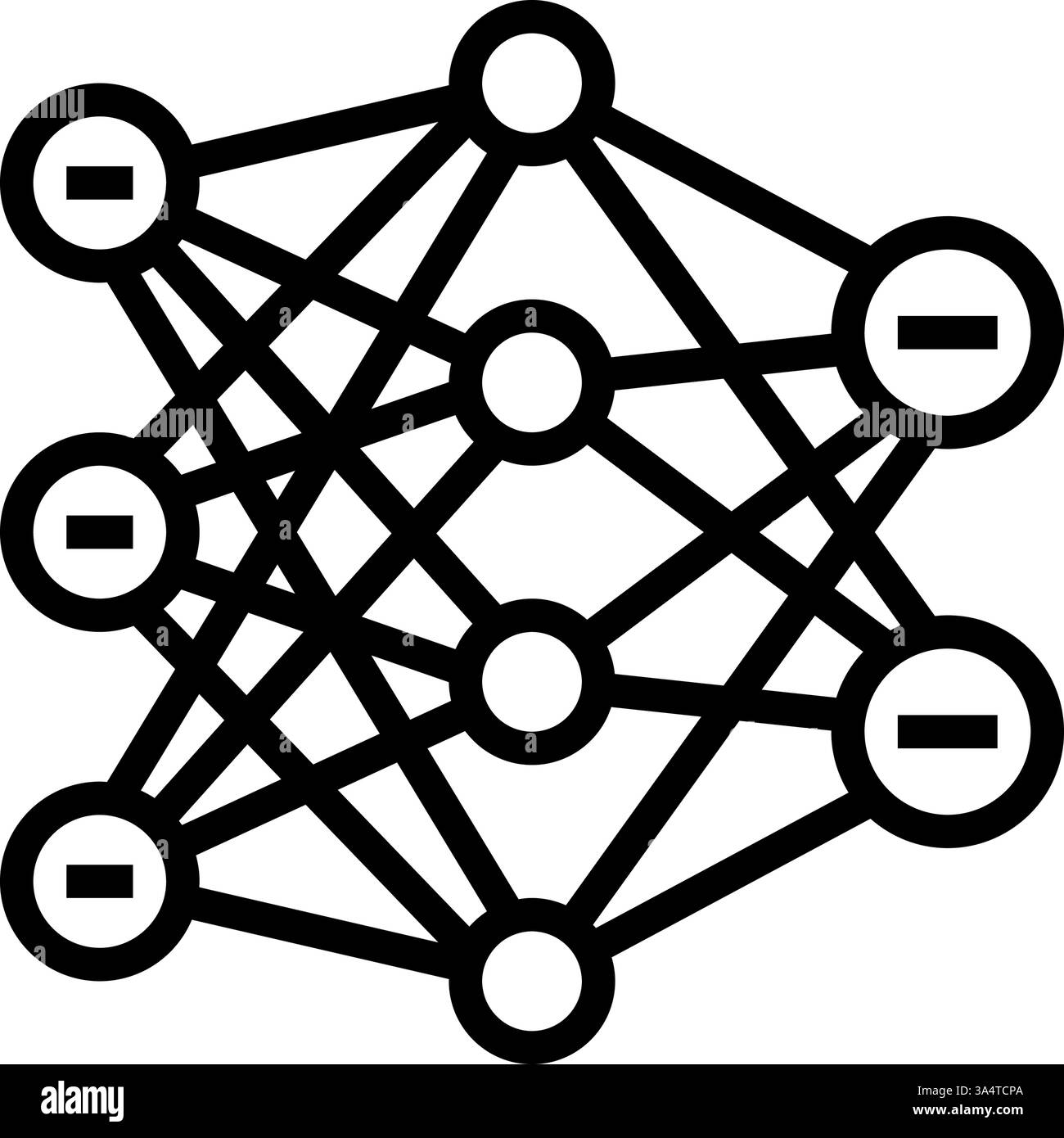 neural network ai integration line icon vector illustration Stock ...