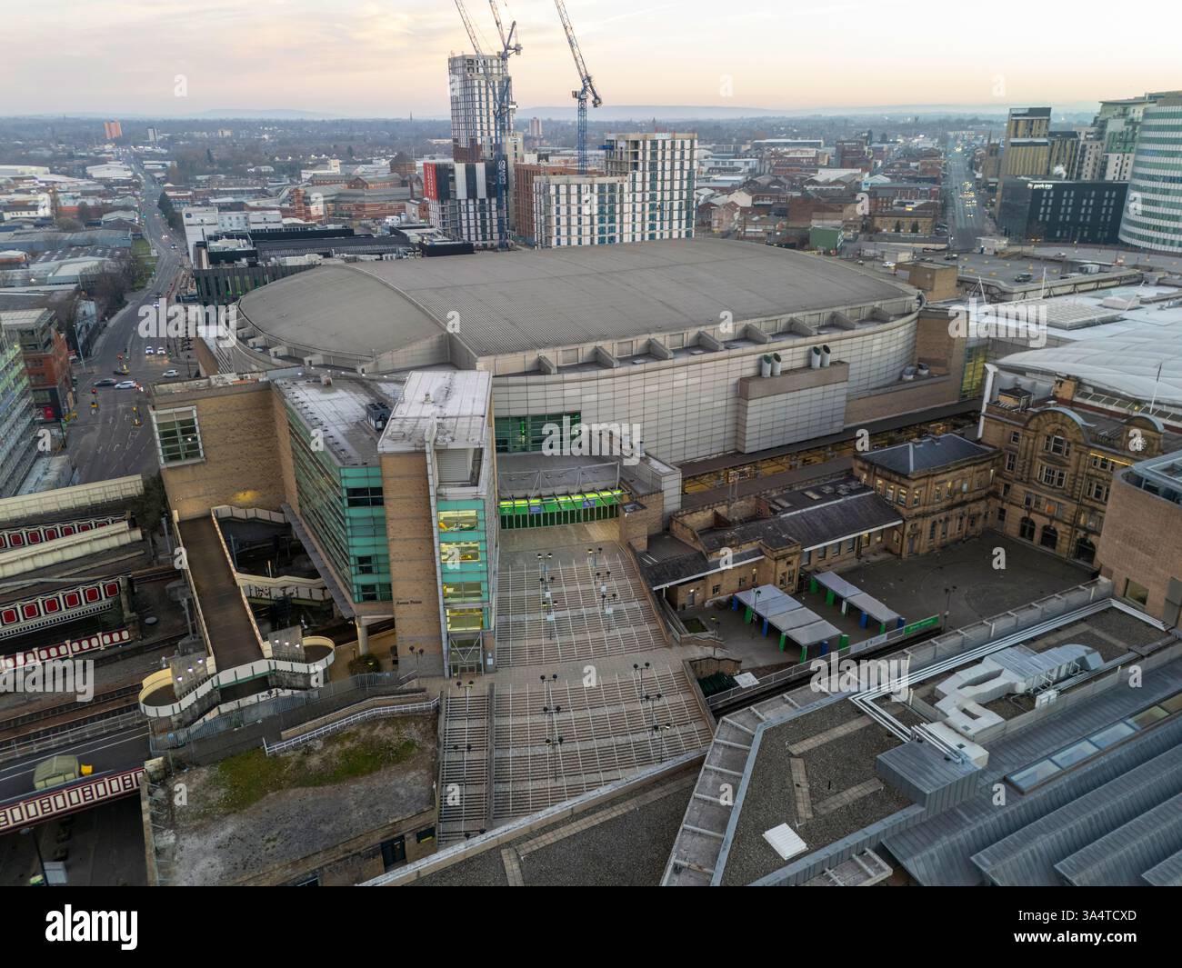 Aerial image of AO Arena (also known as Manchester Arena) in Manchester UK Stock Photo - Alamy