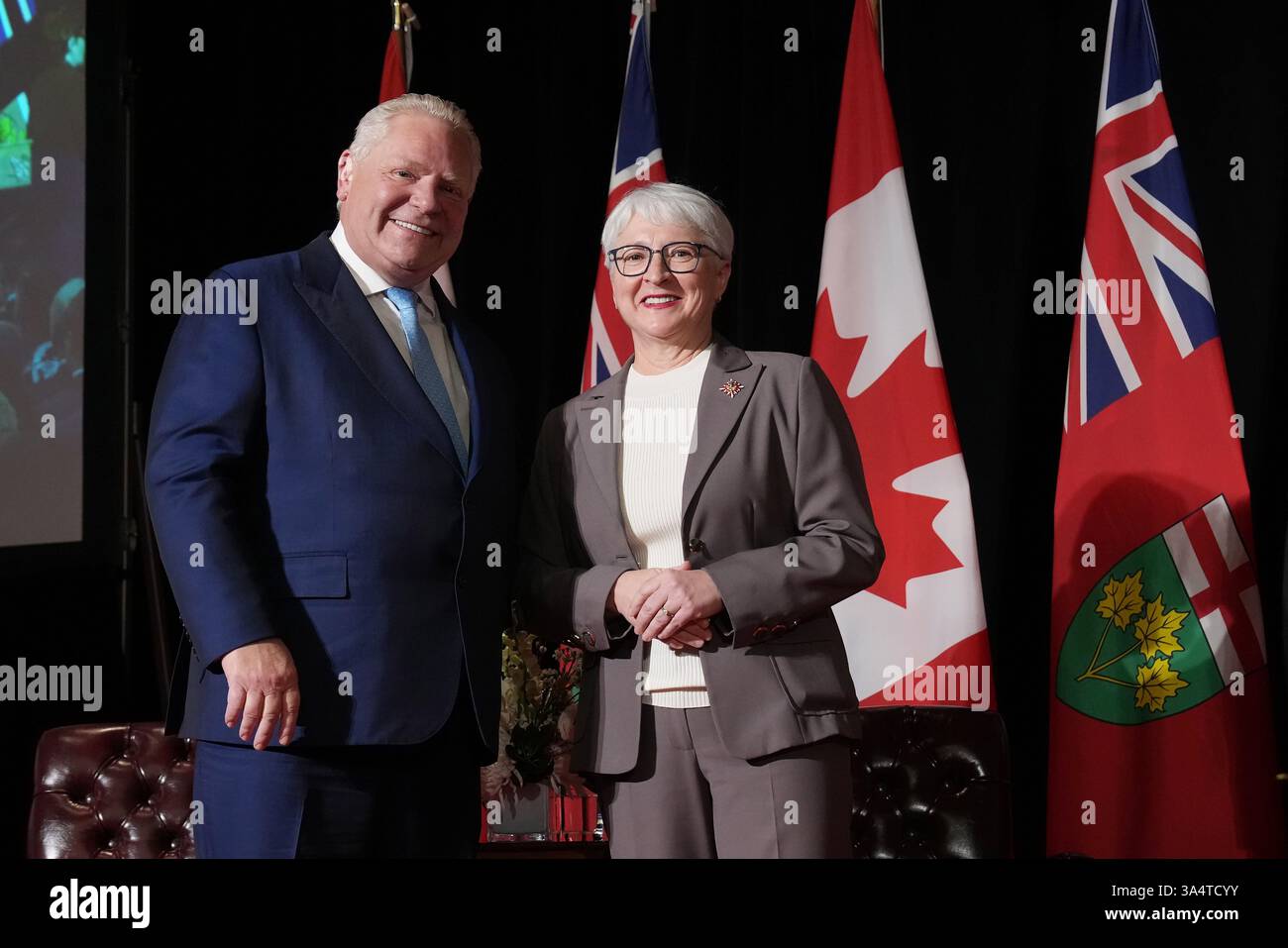 Toronto, Canada. 19th Mar, 2025. Ontario Premier Doug Ford and Ontario ...