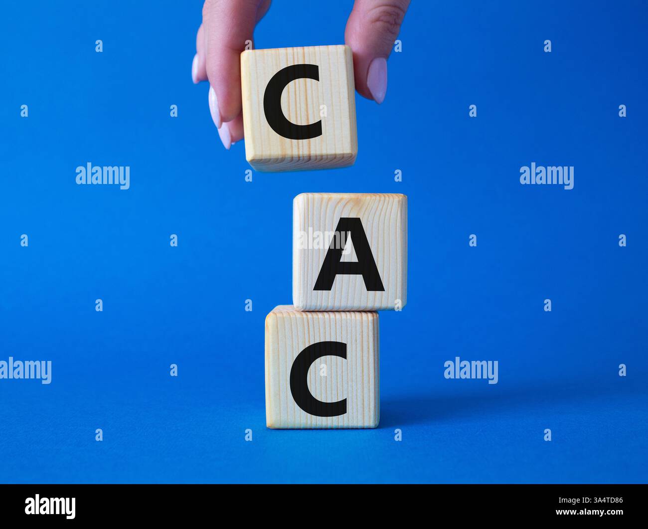 CAC - Customer Acquisition Cost symbol. Wooden cubes with word CAC ...