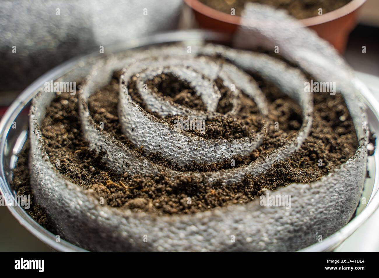 A blank for planting seedlings in spring made of foamed polypropylene ...