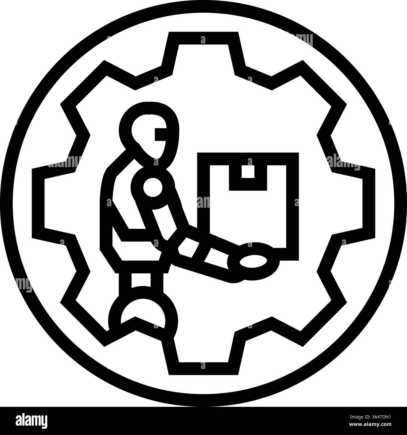 automation robot deep learning line icon vector illustration Stock Vector Image & Art - Alamy