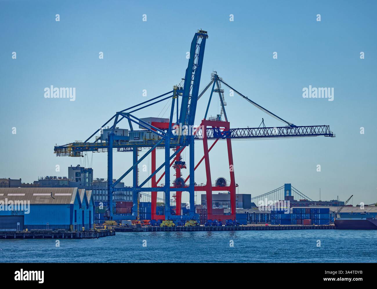 Gantry cranes stand guard at Red Hook Container Terminal on Buttermilk ...