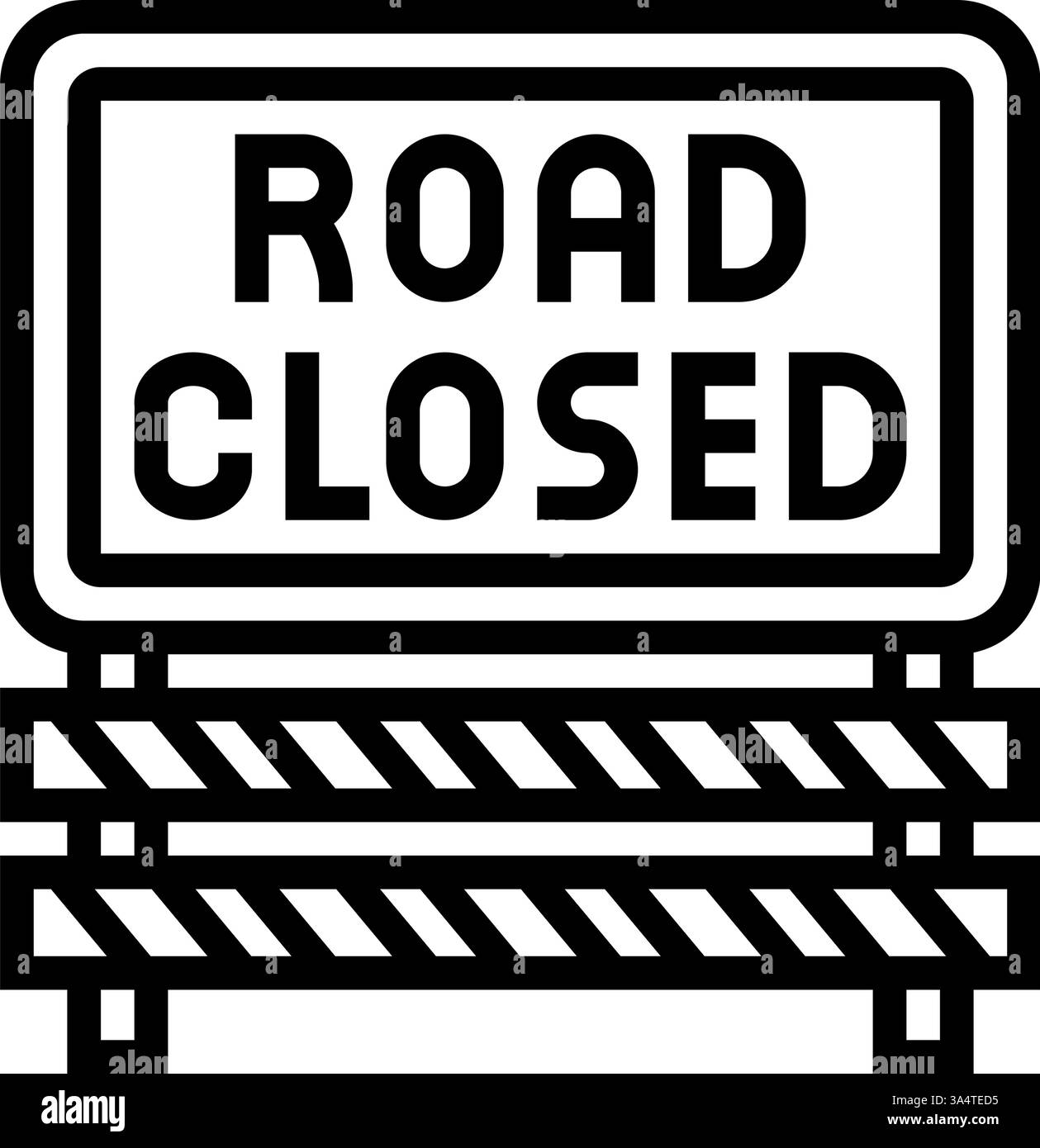 detours road closures car driving obstacles line icon vector ...