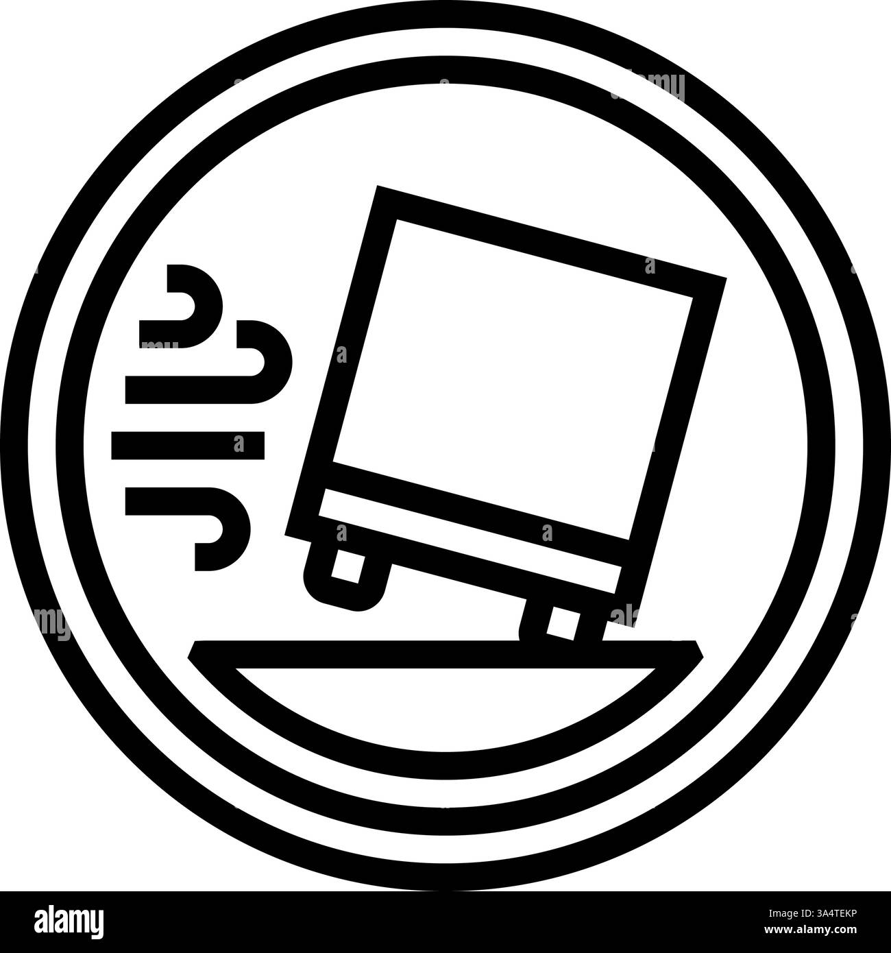 strong winds car driving obstacles line icon vector illustration Stock ...