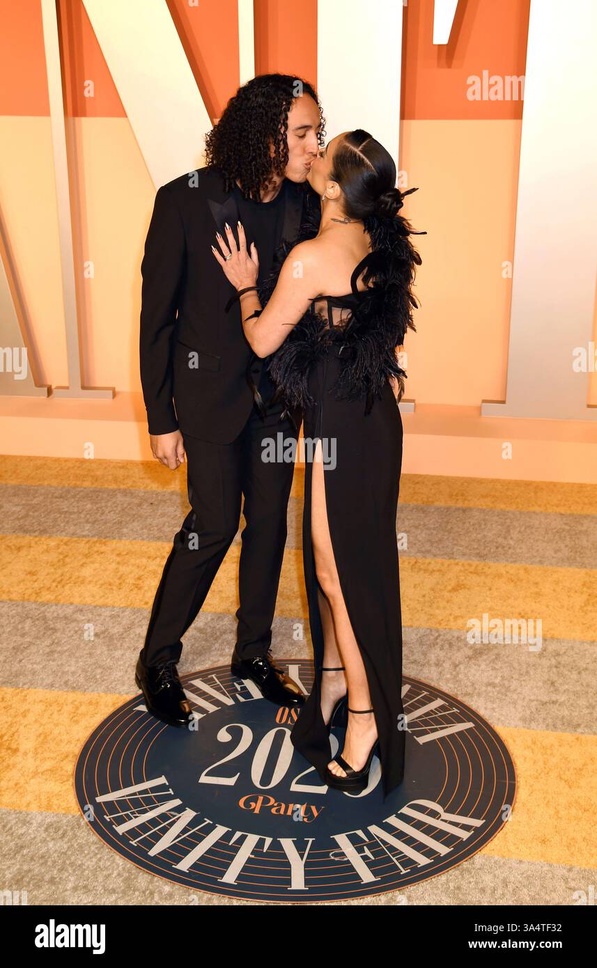 BEVERLY HILLS, CALIFORNIA - MARCH 02: Cole Tucker and Vanessa Hudgens ...