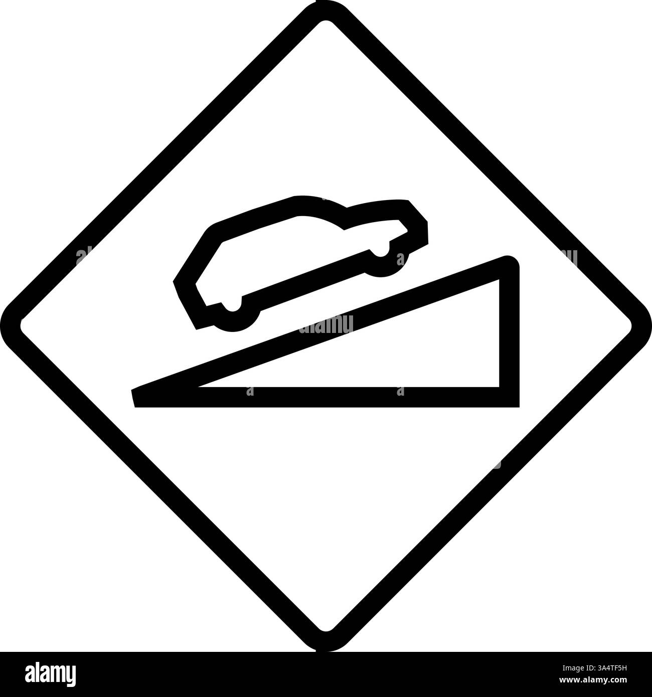 steep hills car driving obstacles line icon vector illustration Stock ...