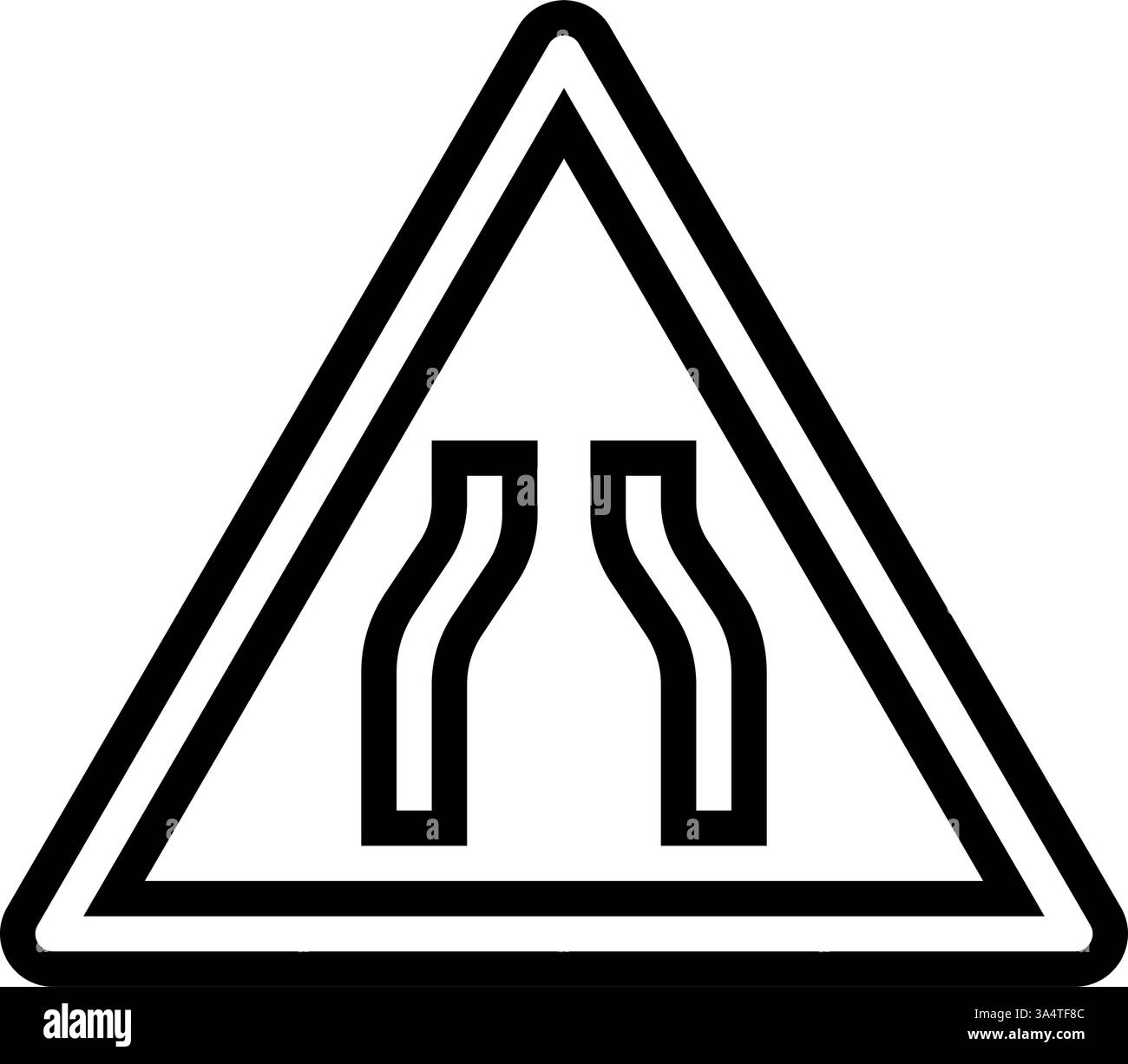 narrow roads car driving obstacles line icon vector illustration Stock ...