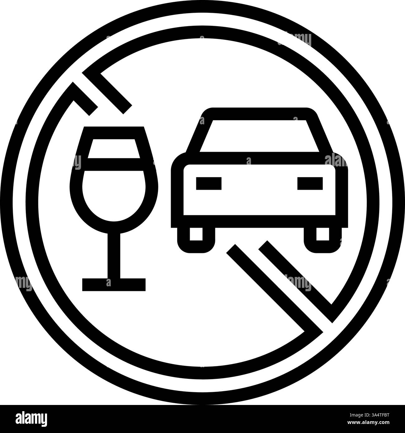 drunk driving car driving obstacles line icon vector illustration Stock ...