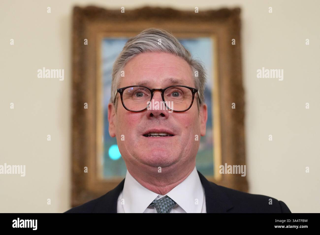 Prime Minister Sir Keir Starmer during a reception to celebrate St ...