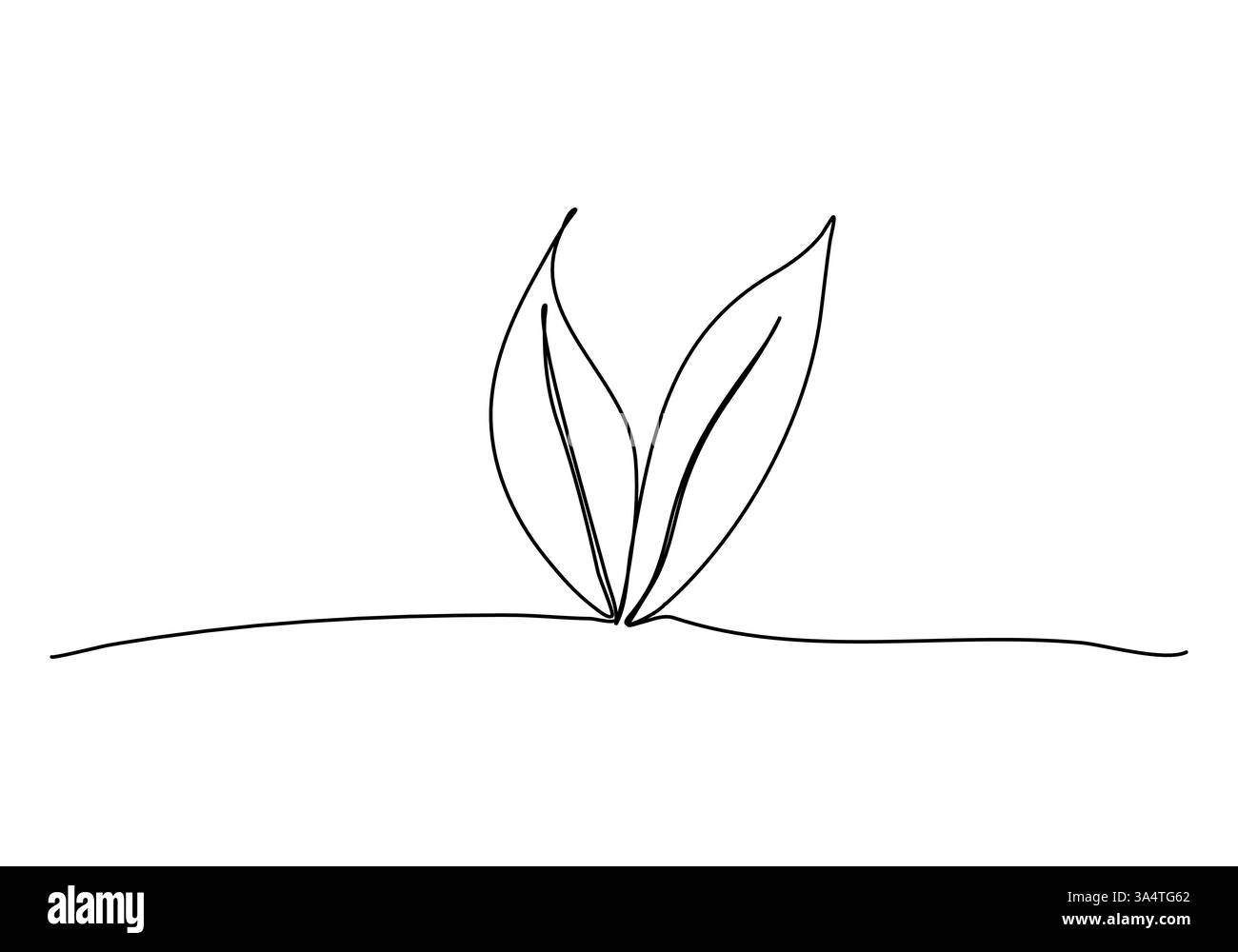 Plant one line drawing vector illustration Stock Vector Image & Art - Alamy