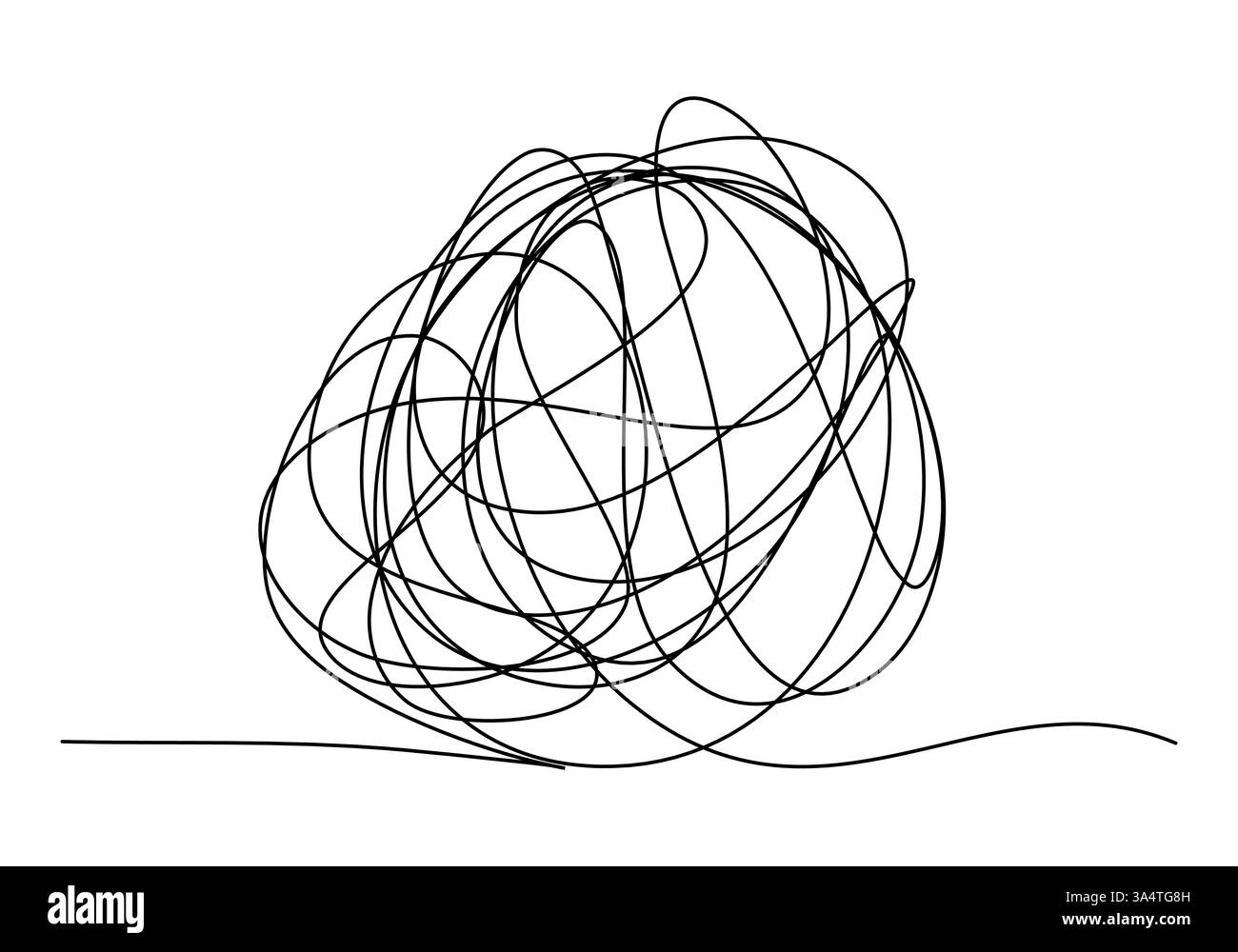 Tangle, mess and confuse. One line drawing, vector illustration Stock ...