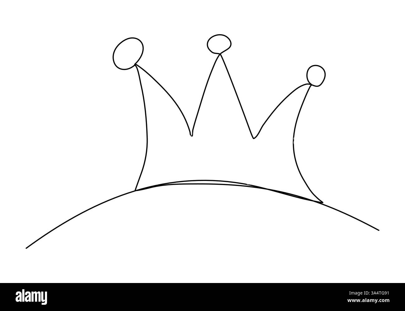 Doodle crown, one line drawing vector illustration Stock Vector Image ...