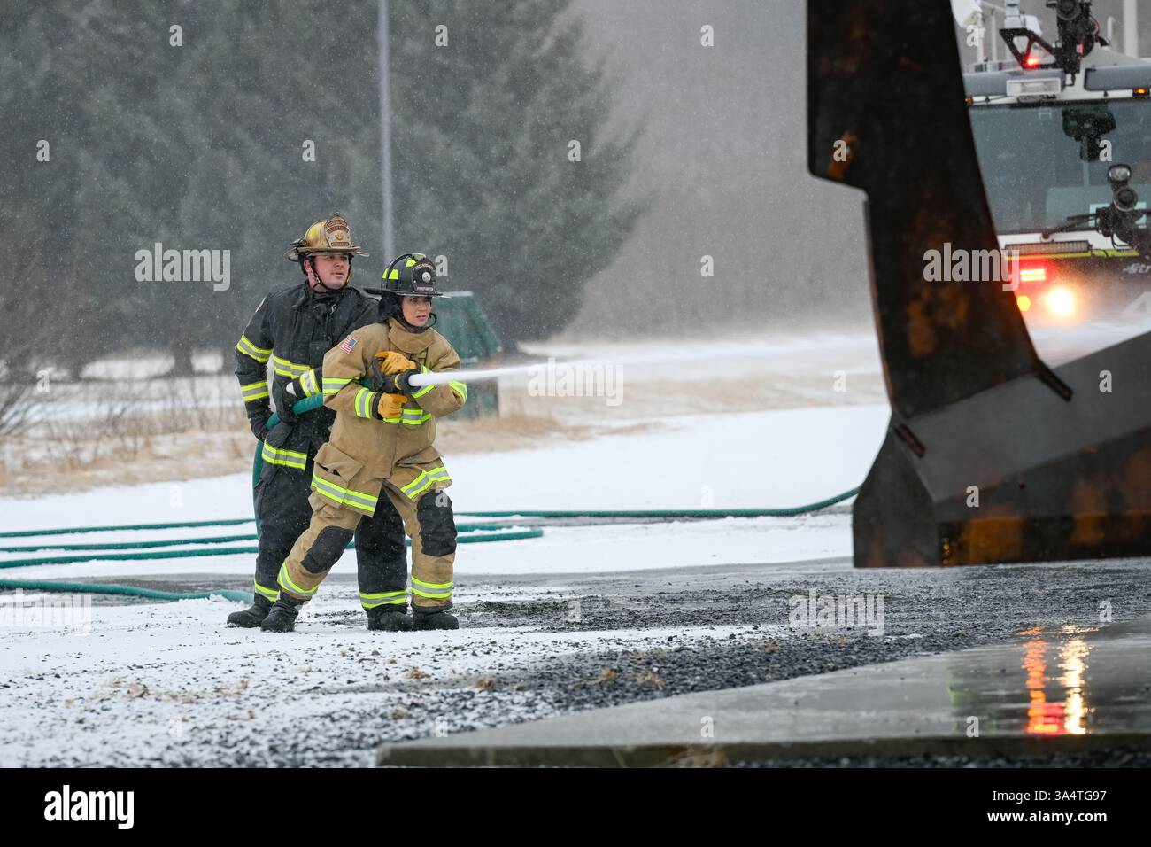 Department of Homeland Security (DHS) Secretary Kristi Noem visits with ...