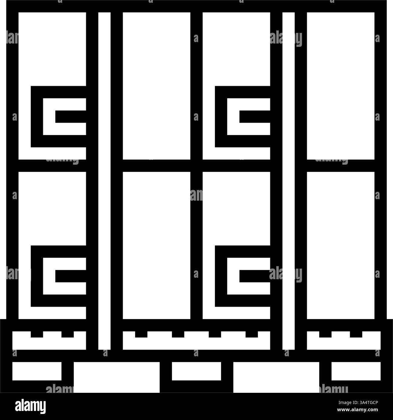 pallet box cardboard packaging line icon vector illustration Stock ...