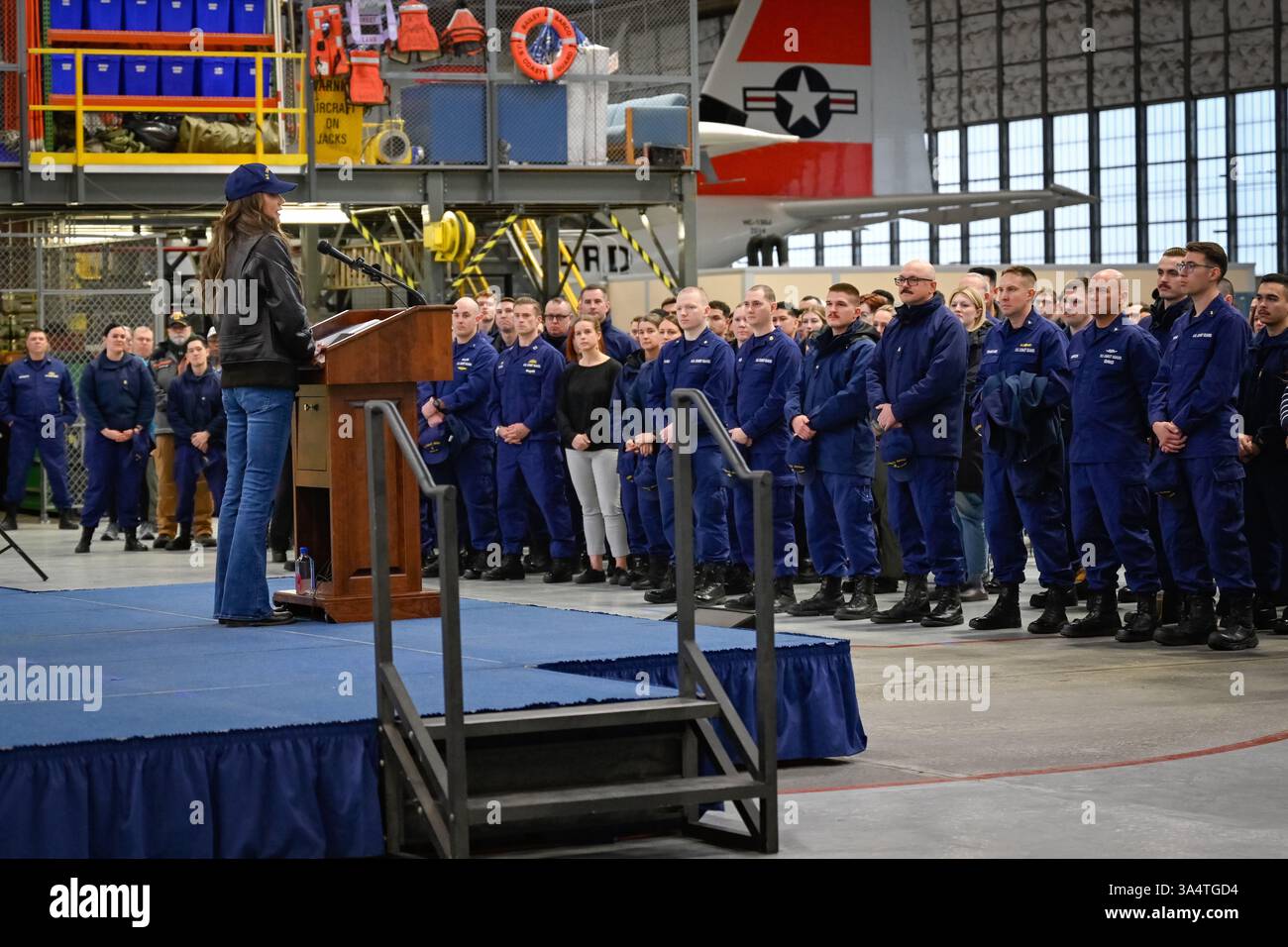 Department of Homeland Security (DHS) Secretary Kristi Noem visits with ...