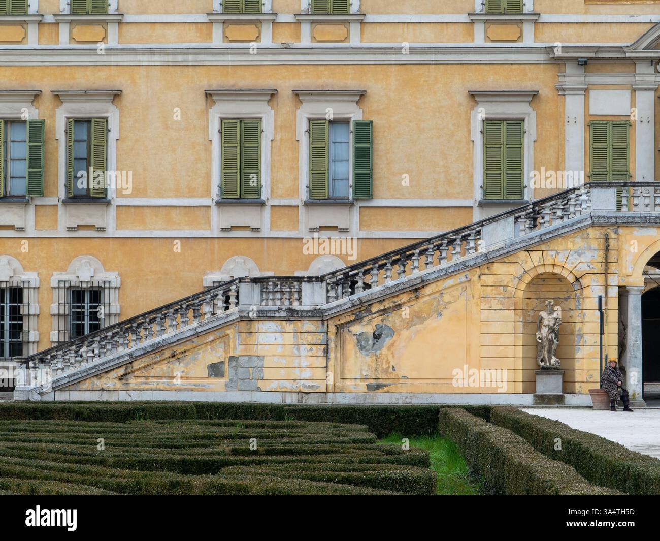 Colorno, Italy March 1st 2025 External staircase leading to the main ...