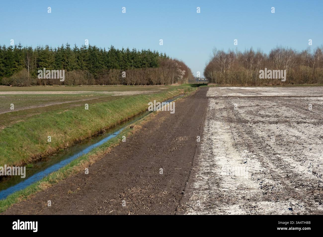 Agricultural landscape, enhancing soil fertility by adding lime Stock ...