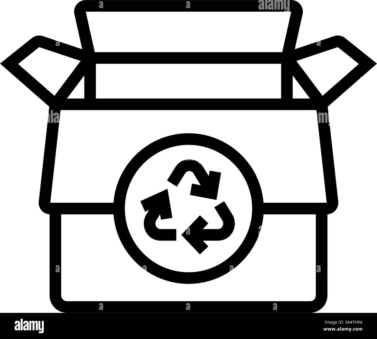 reusable box cardboard packaging line icon vector illustration Stock ...