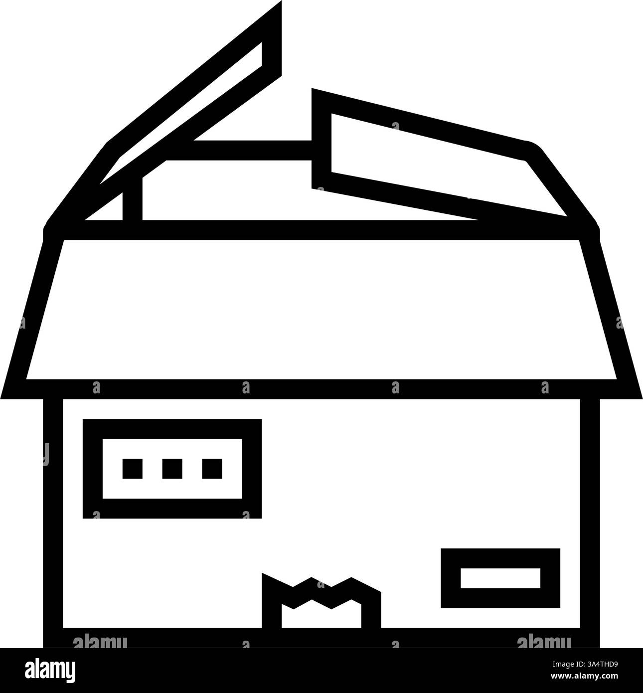 parcel box cardboard packaging line icon vector illustration Stock ...