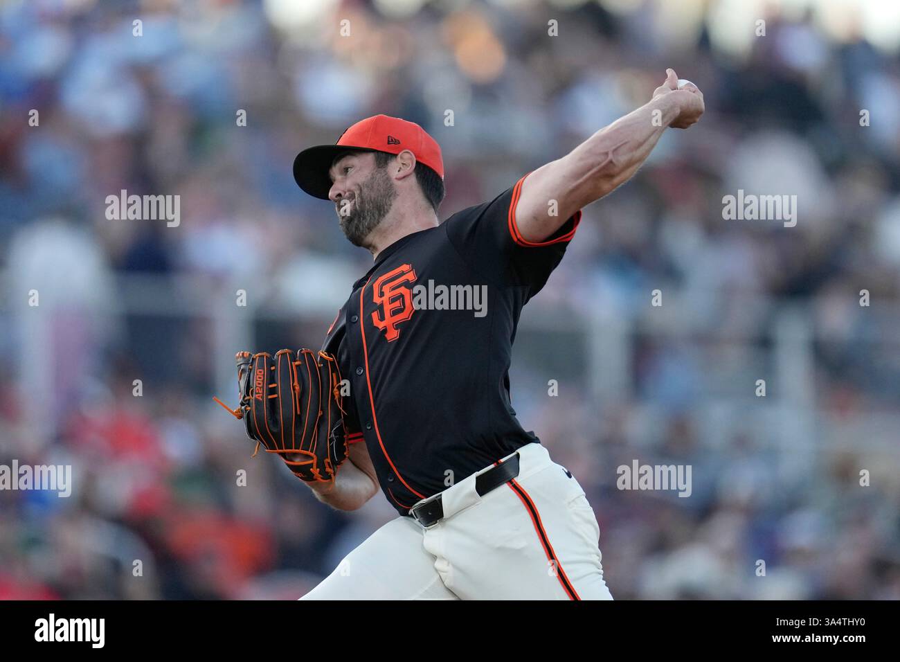 San Francisco Giants starting pitcher Robbie Ray throws against the San ...