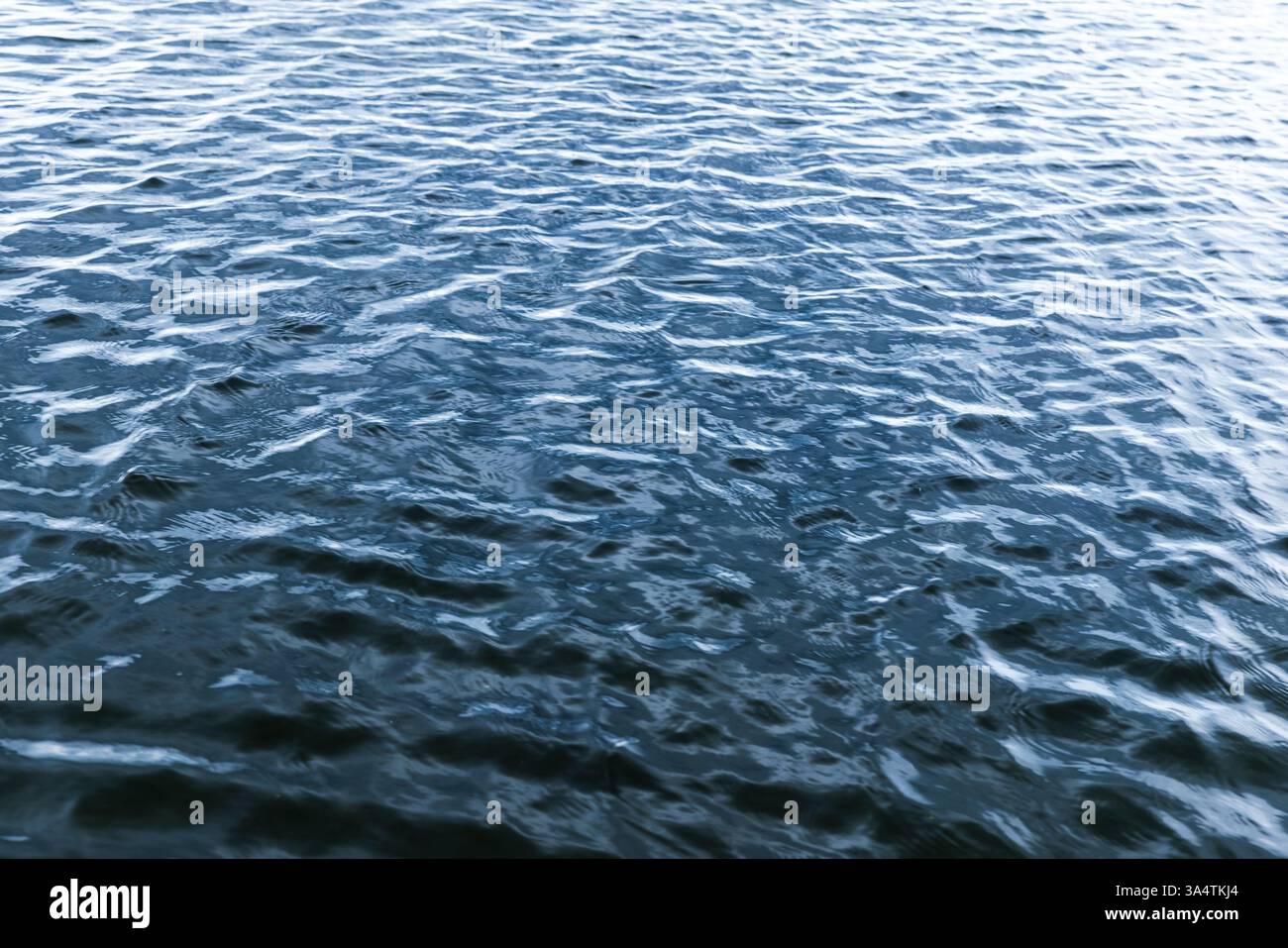 A detailed view of a water surface displaying tranquil ripples and a ...