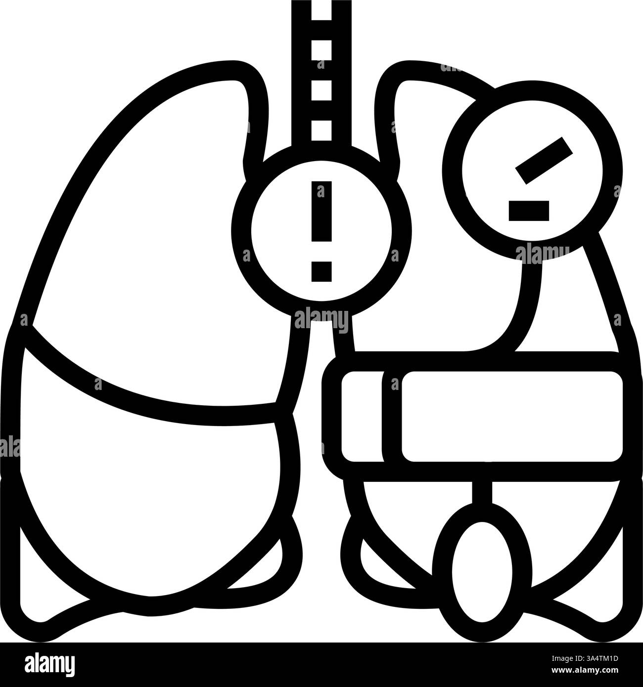 pulmonary hypertension cardiology disease line icon vector illustration ...