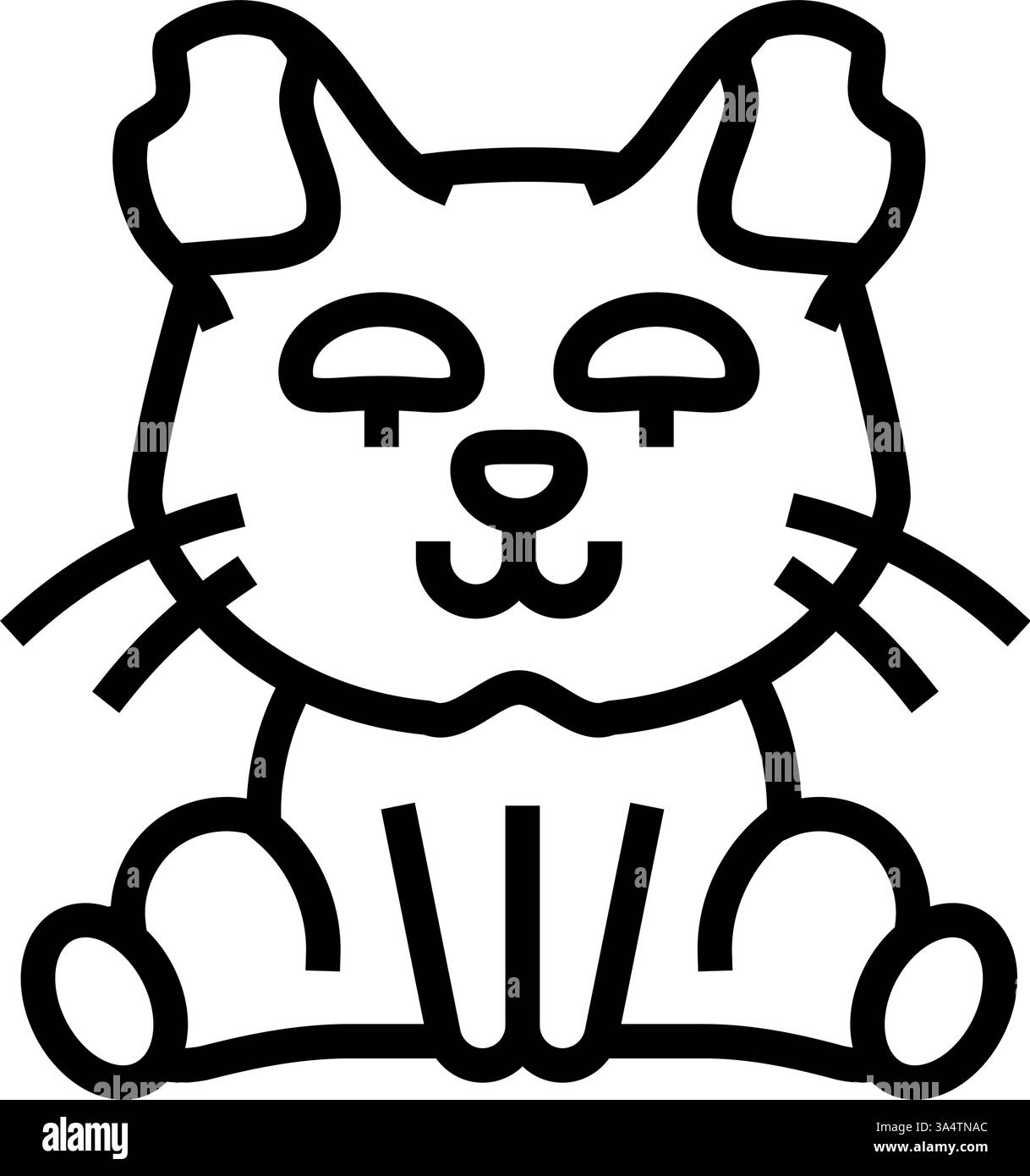 fluffy monster cute line icon vector illustration Stock Vector Image ...