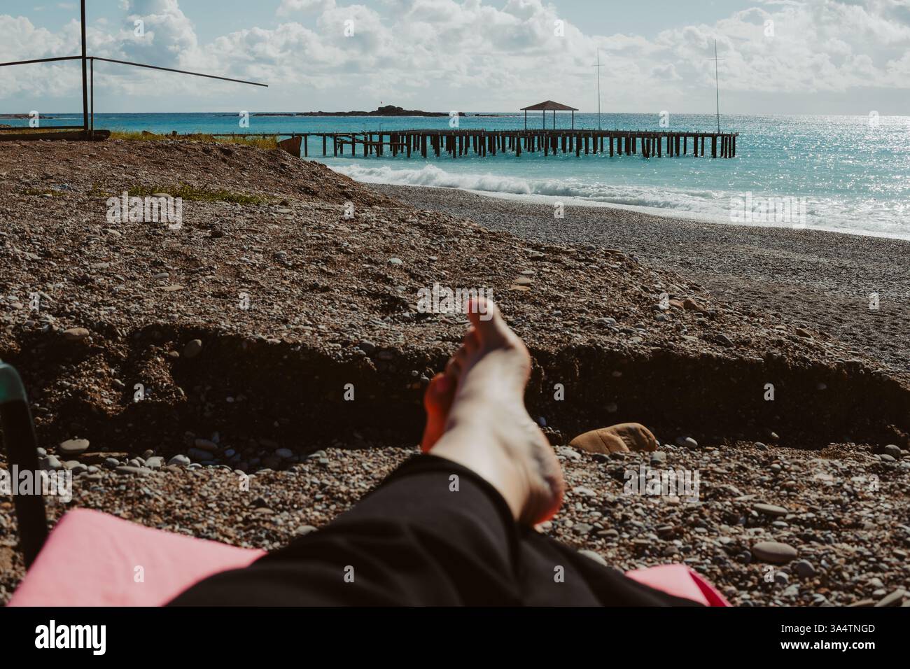 Sunbathing on the Beach – Strong UV Rays and Skin Health Risks Stock ...