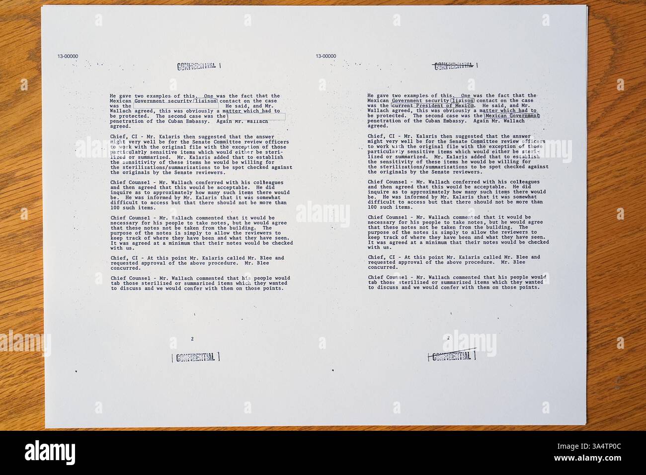 Recently declassified documents related to the President John F. Kennedy assassination are seen ...