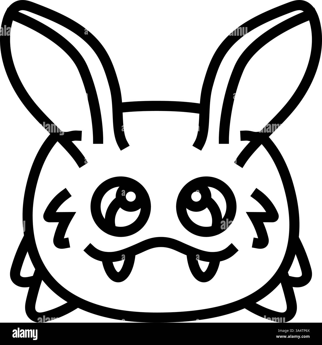 furry ears cute monster line icon vector illustration Stock Vector ...