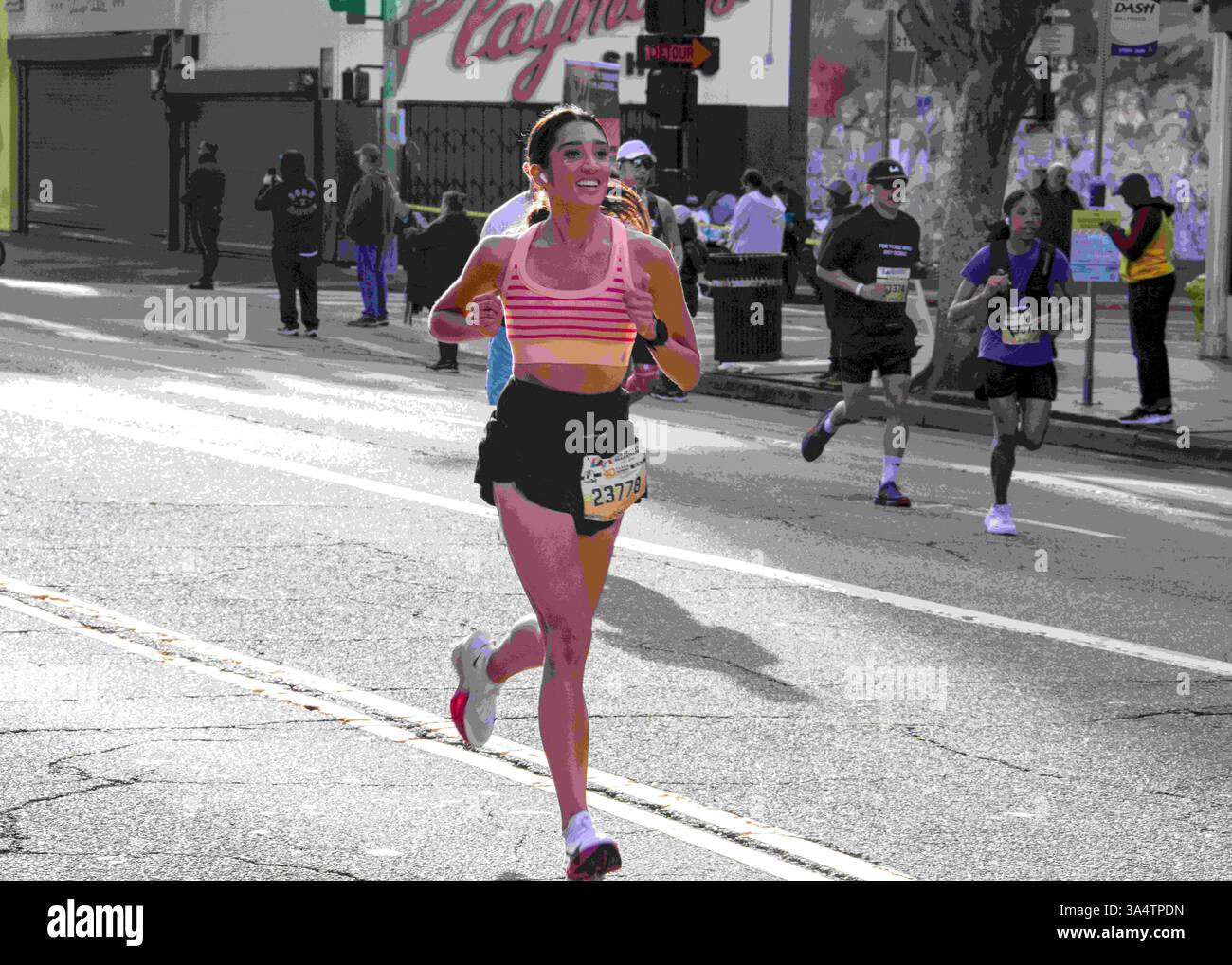 March 17, 2025, Los Angeles, California, USA: Runners compete in the ...