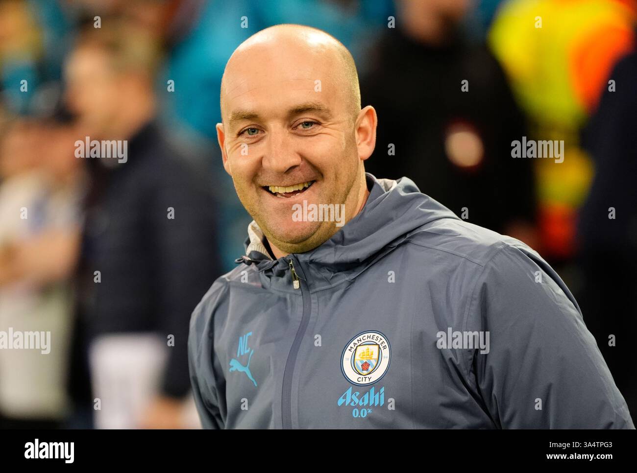 Manchester City interim manager Nick Cushing before the UEFA Women's Champions League, quarter ...