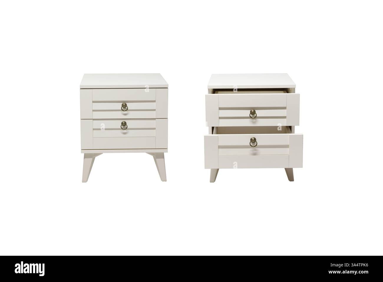 Modern White Wooden Nightstands with Multiple Drawers - Contemporary ...