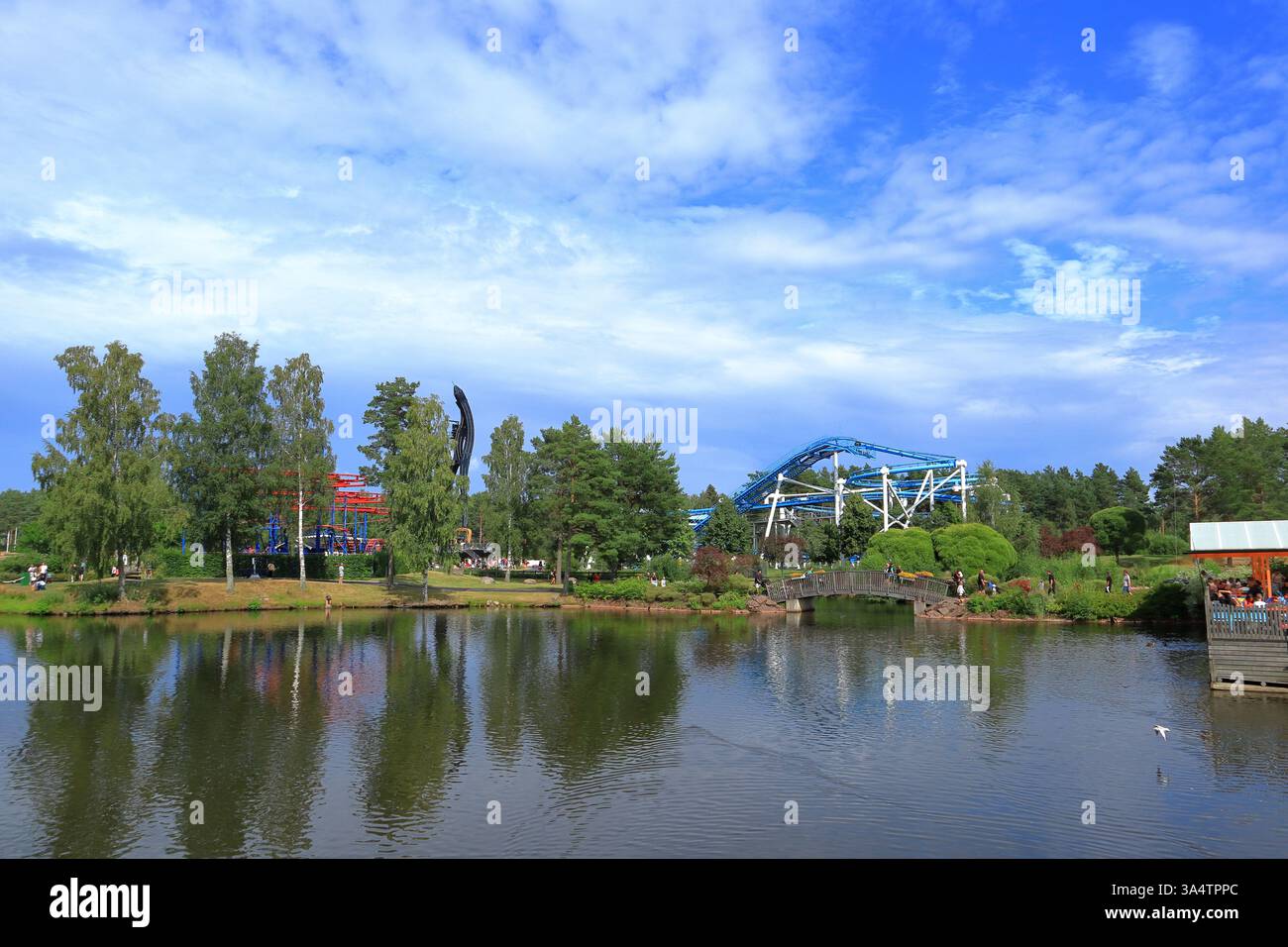 Nice view over some roller coaster at Skara Sommarland. Famous Swedish ...