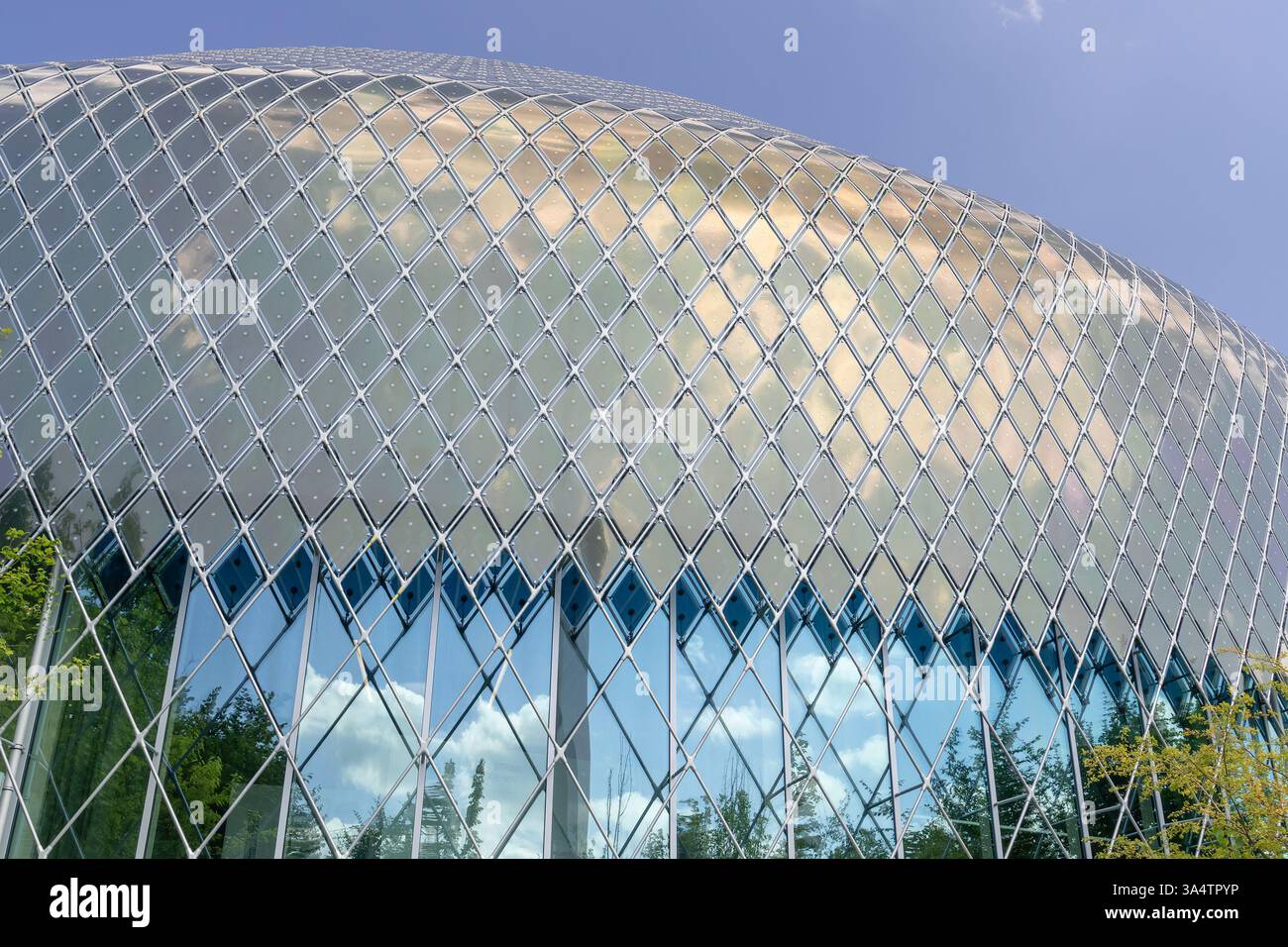 Basel - View of the Novartis Pavilion, a circular building complex ...