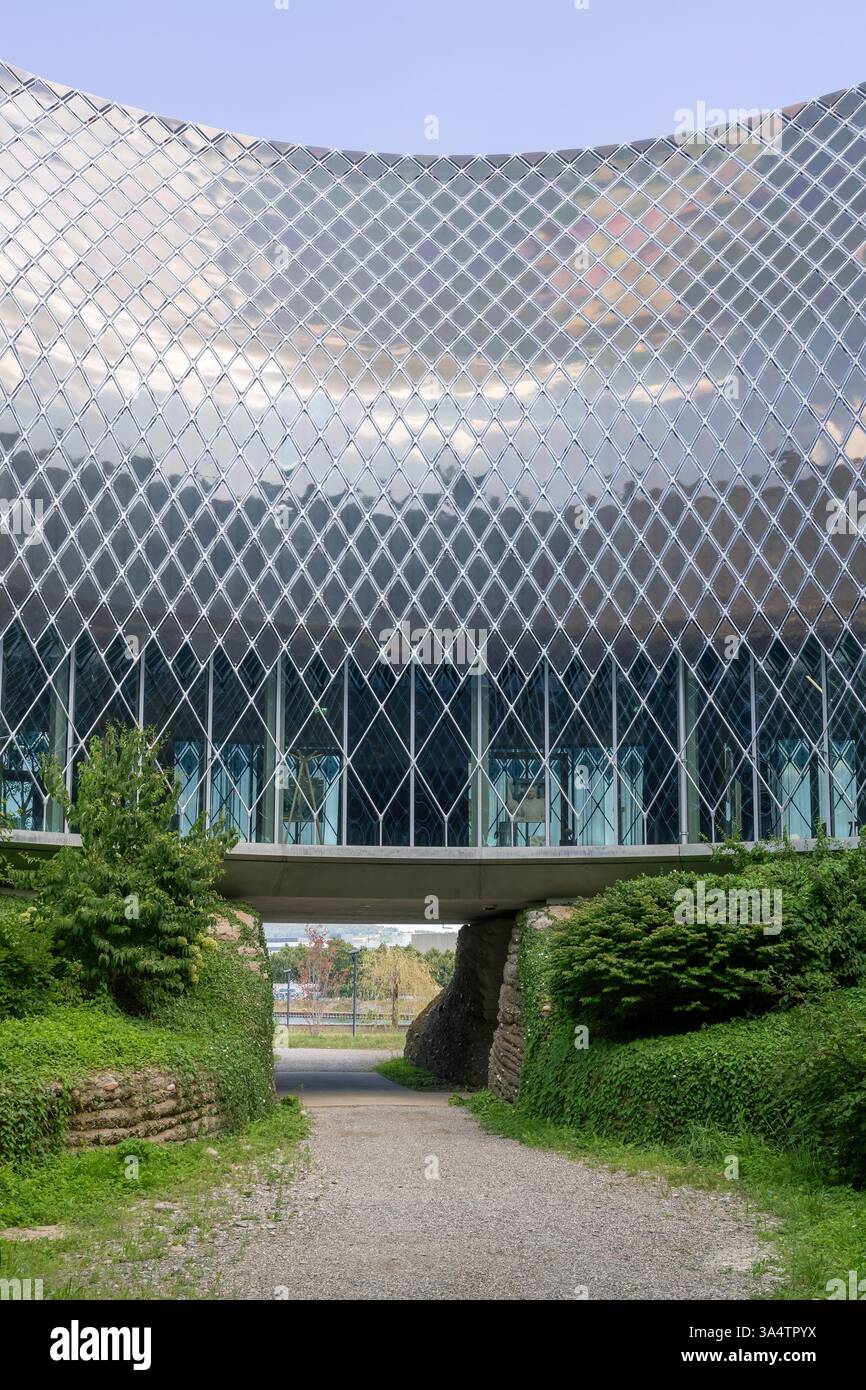 Basel - View of the Novartis Pavilion, a circular building complex ...