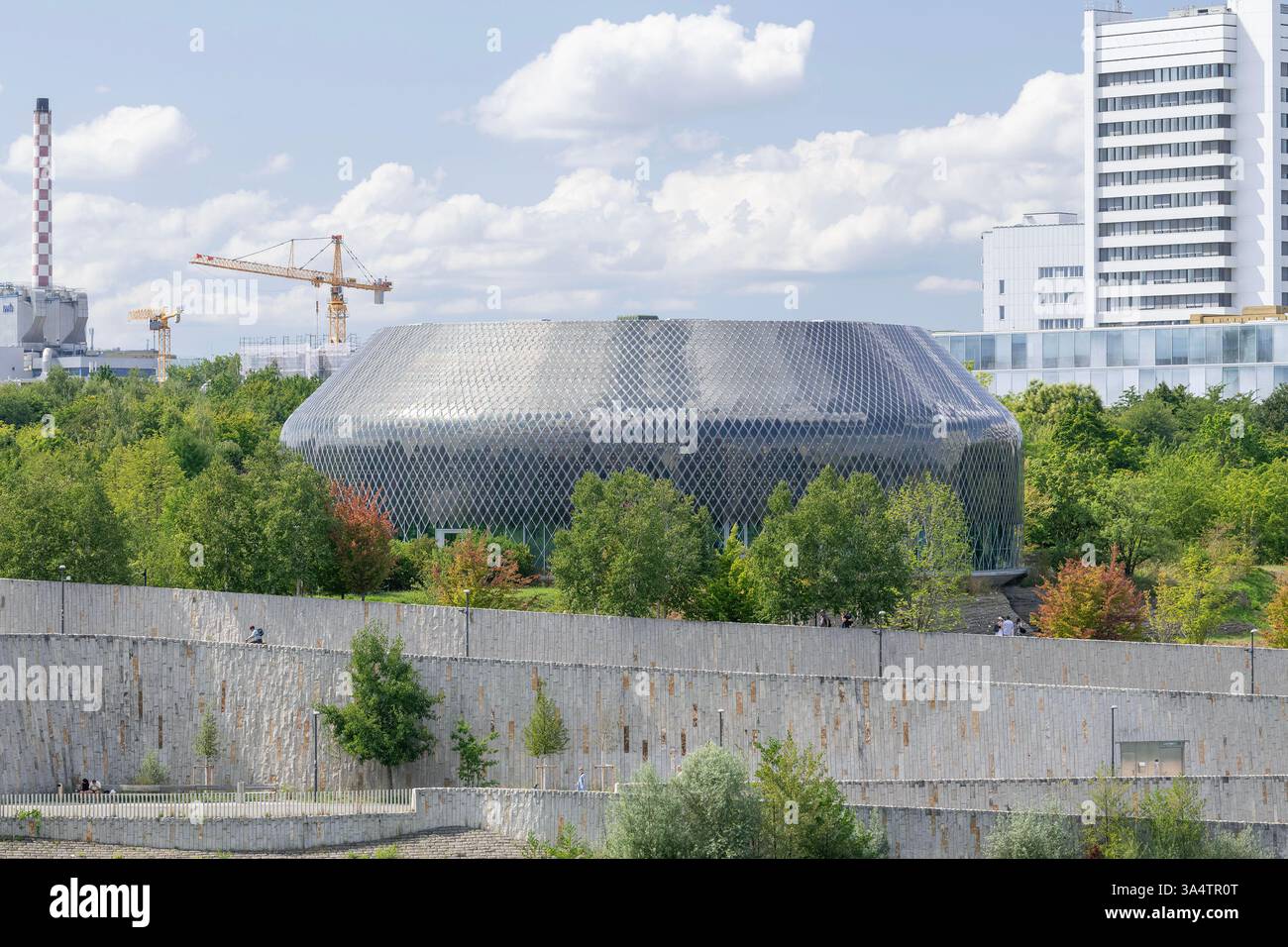 Basel - View of the Novartis Pavilion, a circular building complex ...