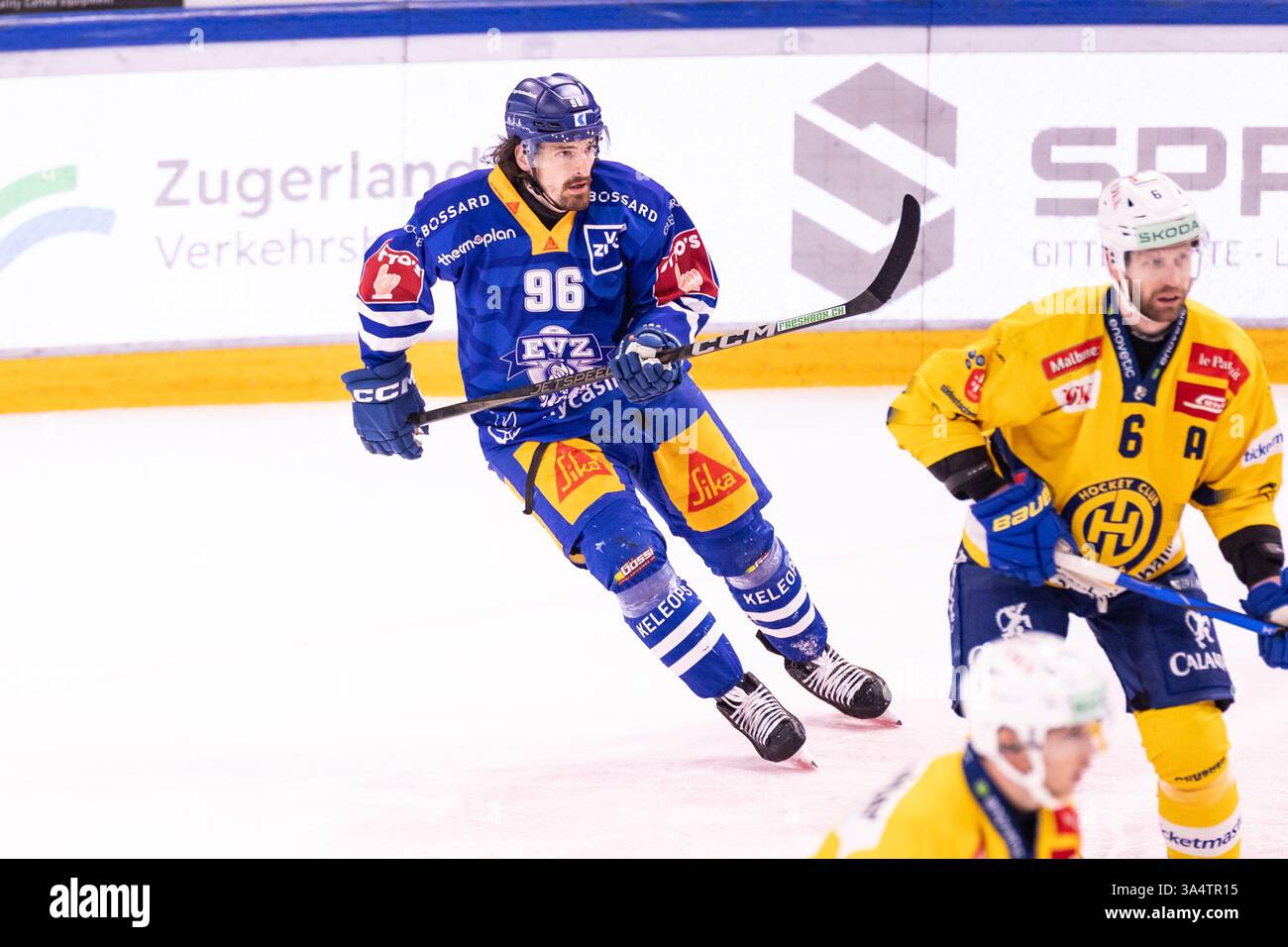 Zug, Switzerland. 18th Mar, 2025. 18.3.2025, Zug, BOSSARD Arena, EV Zug ...