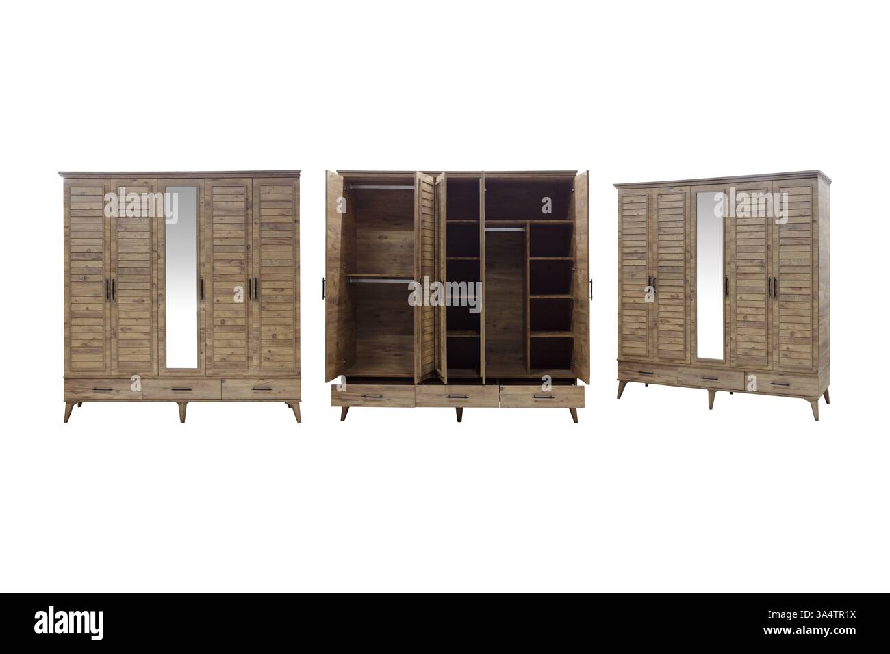 Modern Wooden Wardrobe Collection with Two-Tone Design - White and ...