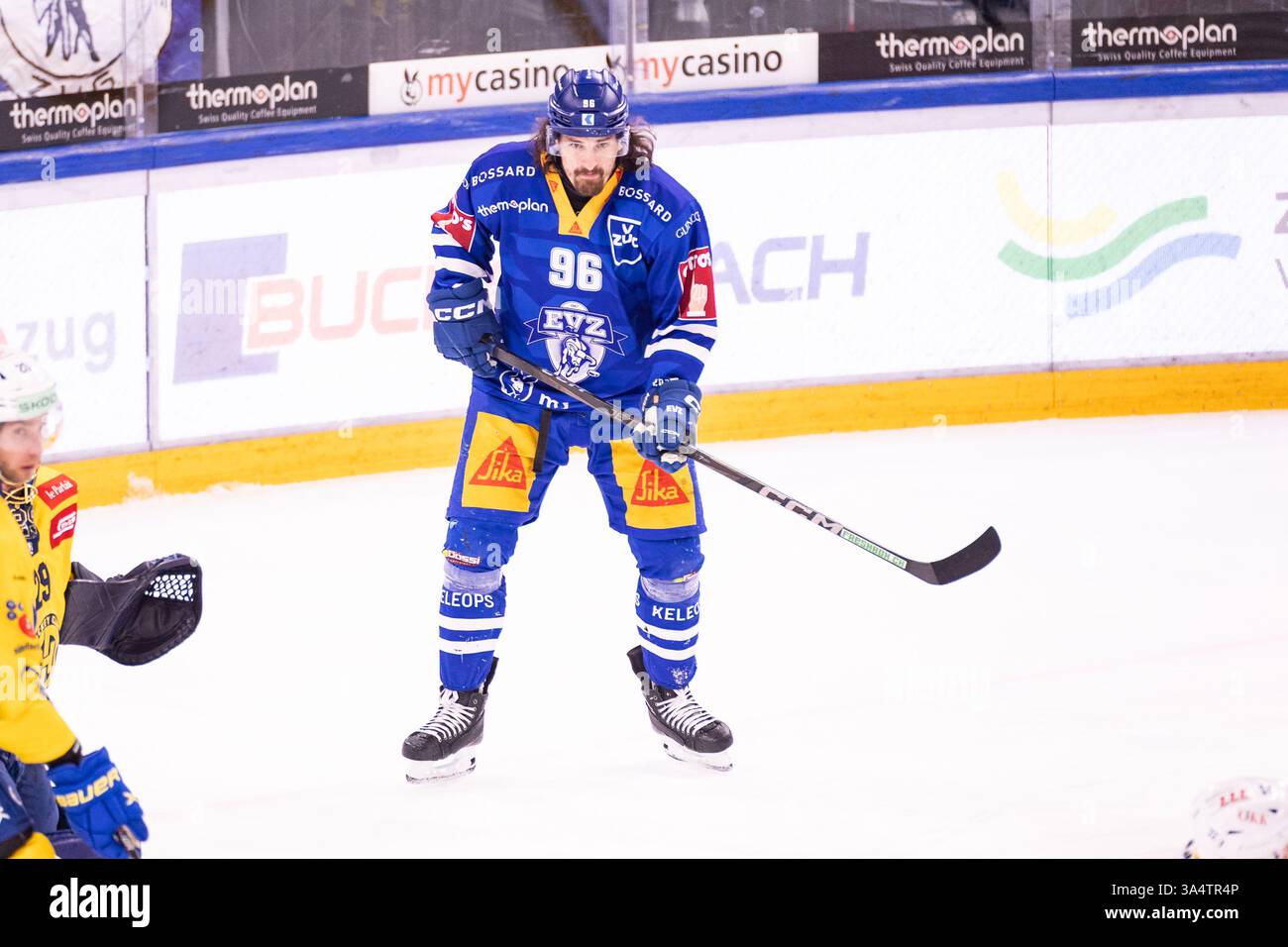 Zug, Switzerland. 18th Mar, 2025. 18.3.2025, Zug, BOSSARD Arena, EV Zug ...