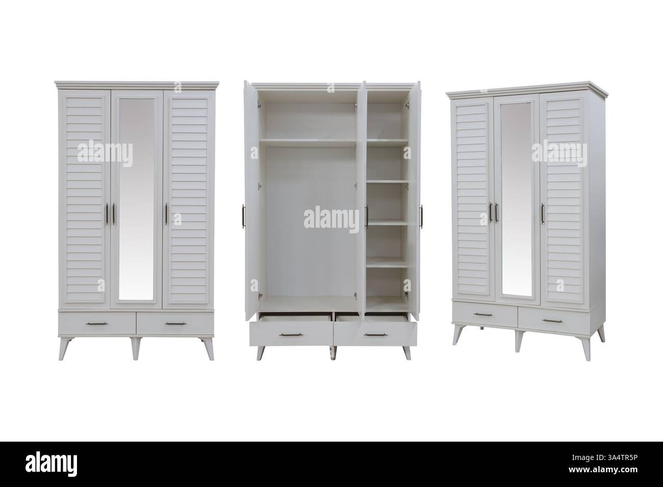 Modern Wooden Wardrobe Collection with Two-Tone Design - White and ...