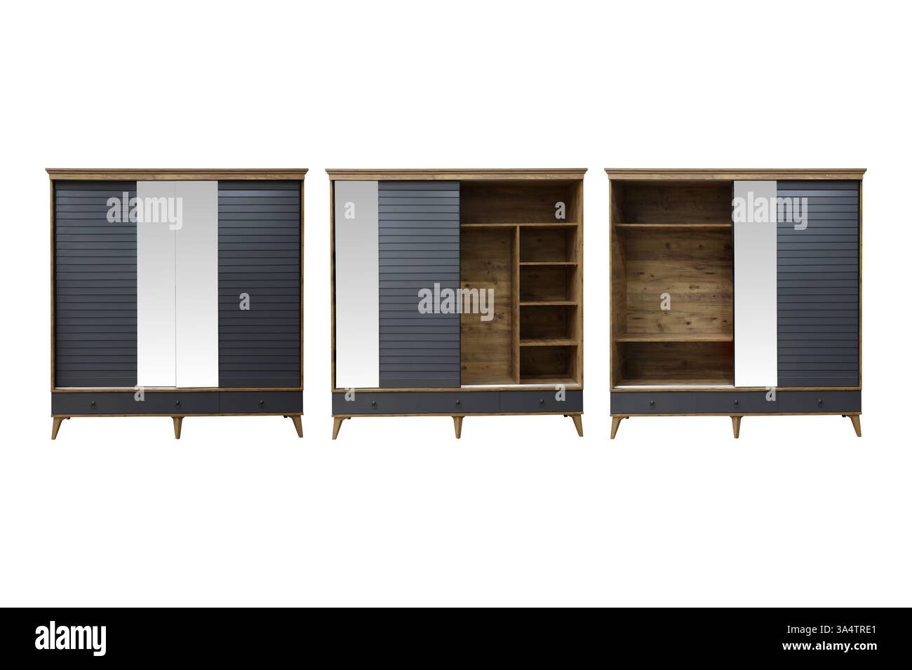 Modern Wooden Wardrobe Collection with Two-Tone Design - White and ...