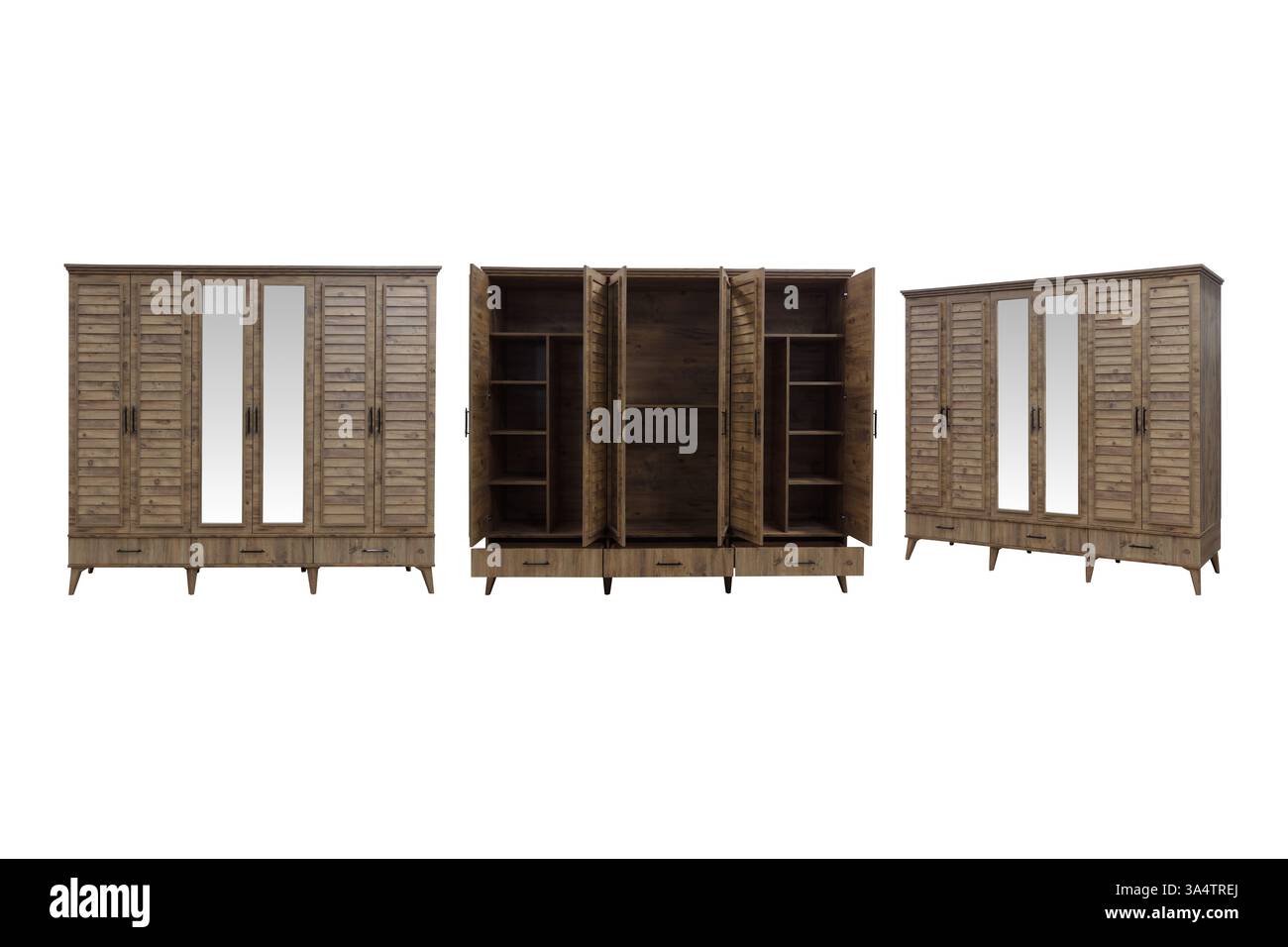 Modern Wooden Wardrobe Collection with Two-Tone Design - White and ...