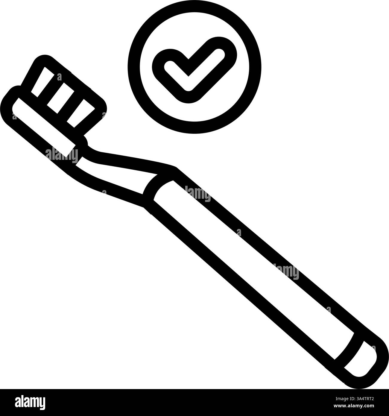 using soft bristled toothbrush line icon vector illustration Stock ...