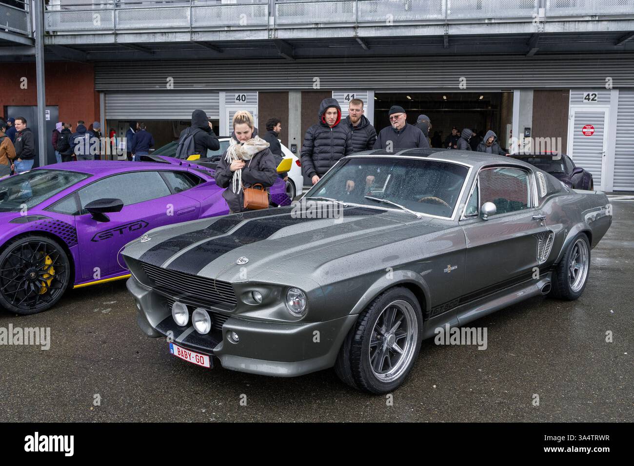 Spa-Francorchamps, Belgium - View on a grey Mustang Shelby GT500 ...